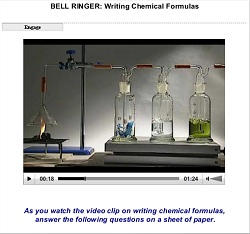 Writing Chemical Formulas - Bell Ringer: Chemistry: TI Science Nspired