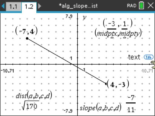 Slope, Midpoint and Distance