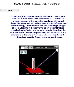 Heat Absorption and Color - Lesson Guide: Physical Science: TI Science ...