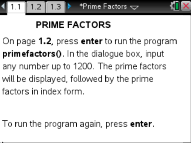 Classroom Activities: Prime Factors - Texas Instruments - content