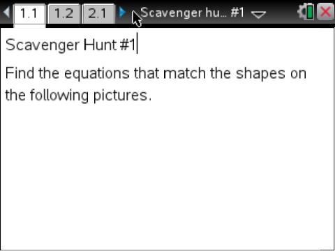 Quadratic Unit Activity #5: Scavenger Hunt #1