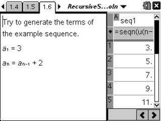 Classroom Activities: Recursive Sequences - Texas Instruments - content