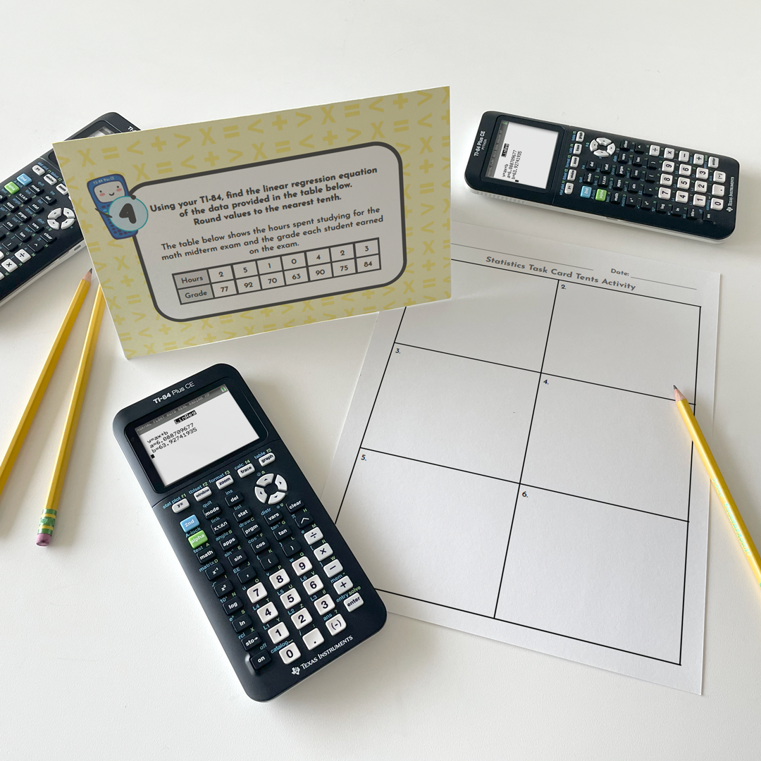 Task Card Activity for Algebra 1 Statistics