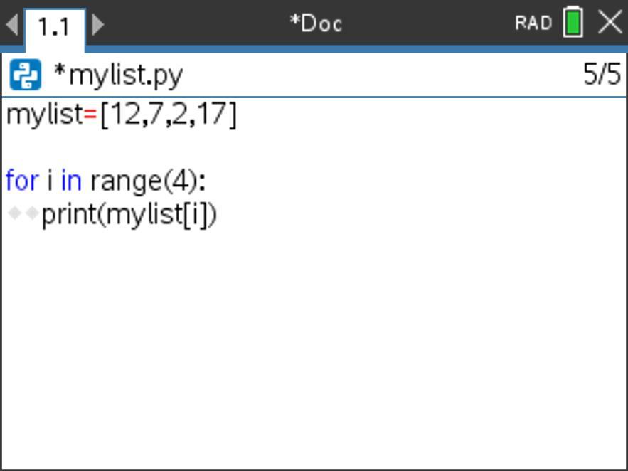 Python coding activities: Programming With Lists | Texas Instruments