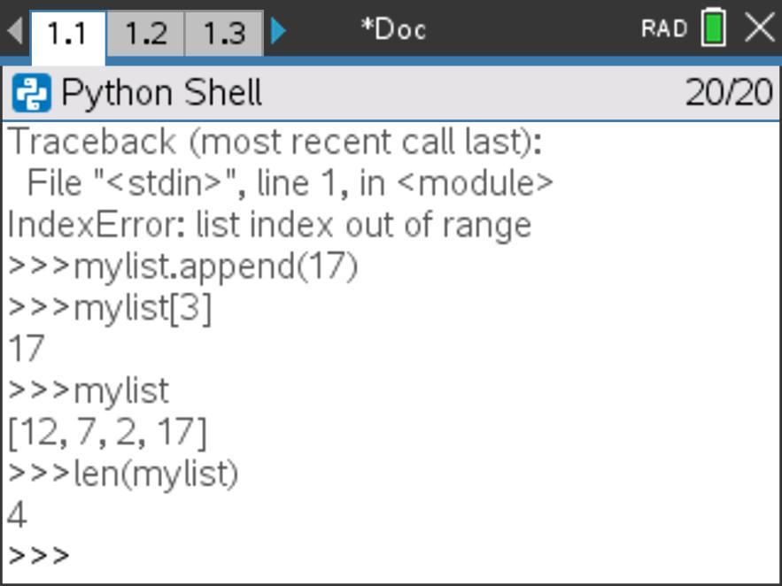 Python coding activities: Programming With Lists | Texas Instruments