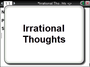 Irrational Thoughts: Year 8: