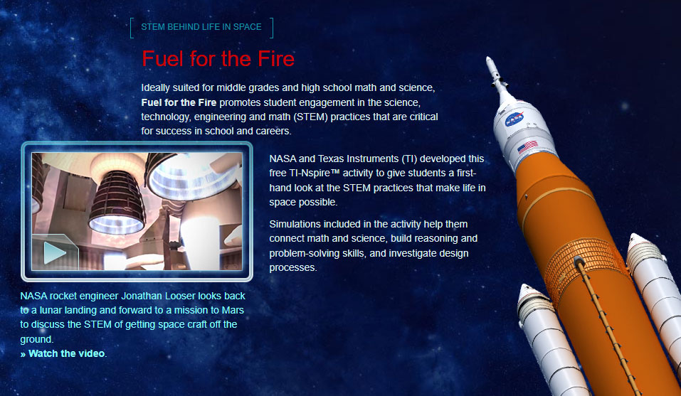 Classroom Activities: Fuel for the Fire - Texas Instruments - content