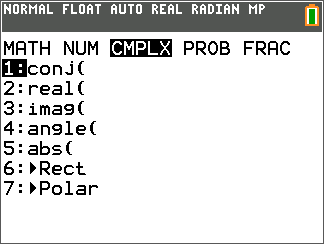 Working with MATH Menus