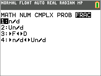Working with MATH Menus