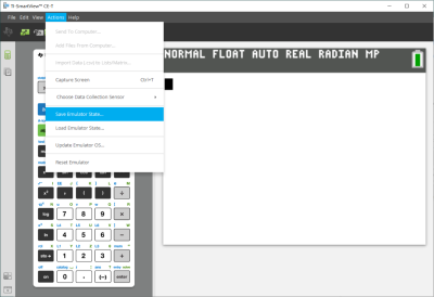 Saving and Loading a CE-T Emulator State