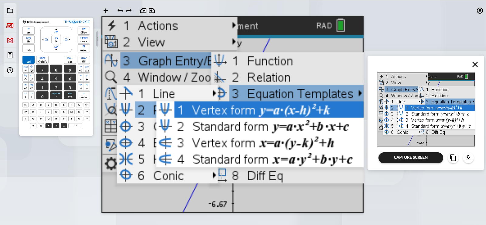 Capturing the Calculator Screen