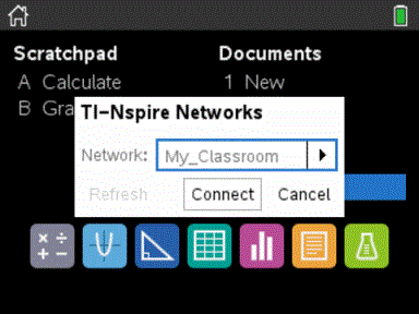 Logging In to the TI-Nspire™ CX Navigator™ System from the Handheld