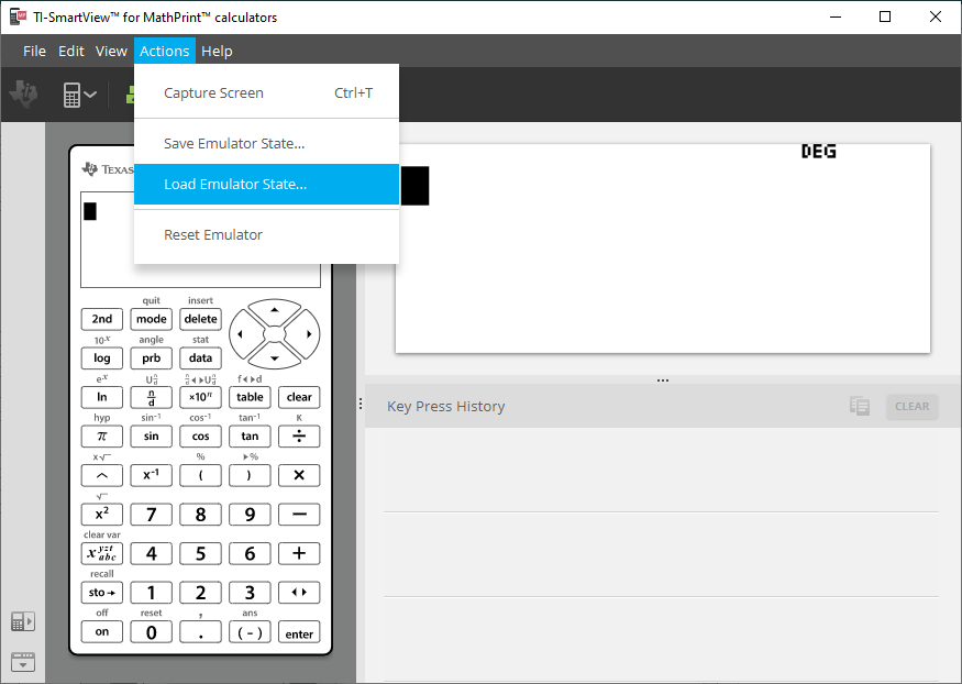 Cómo guardar y cargar un emulador MathPrint™Estado