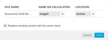Sending Files to Connected Calculator