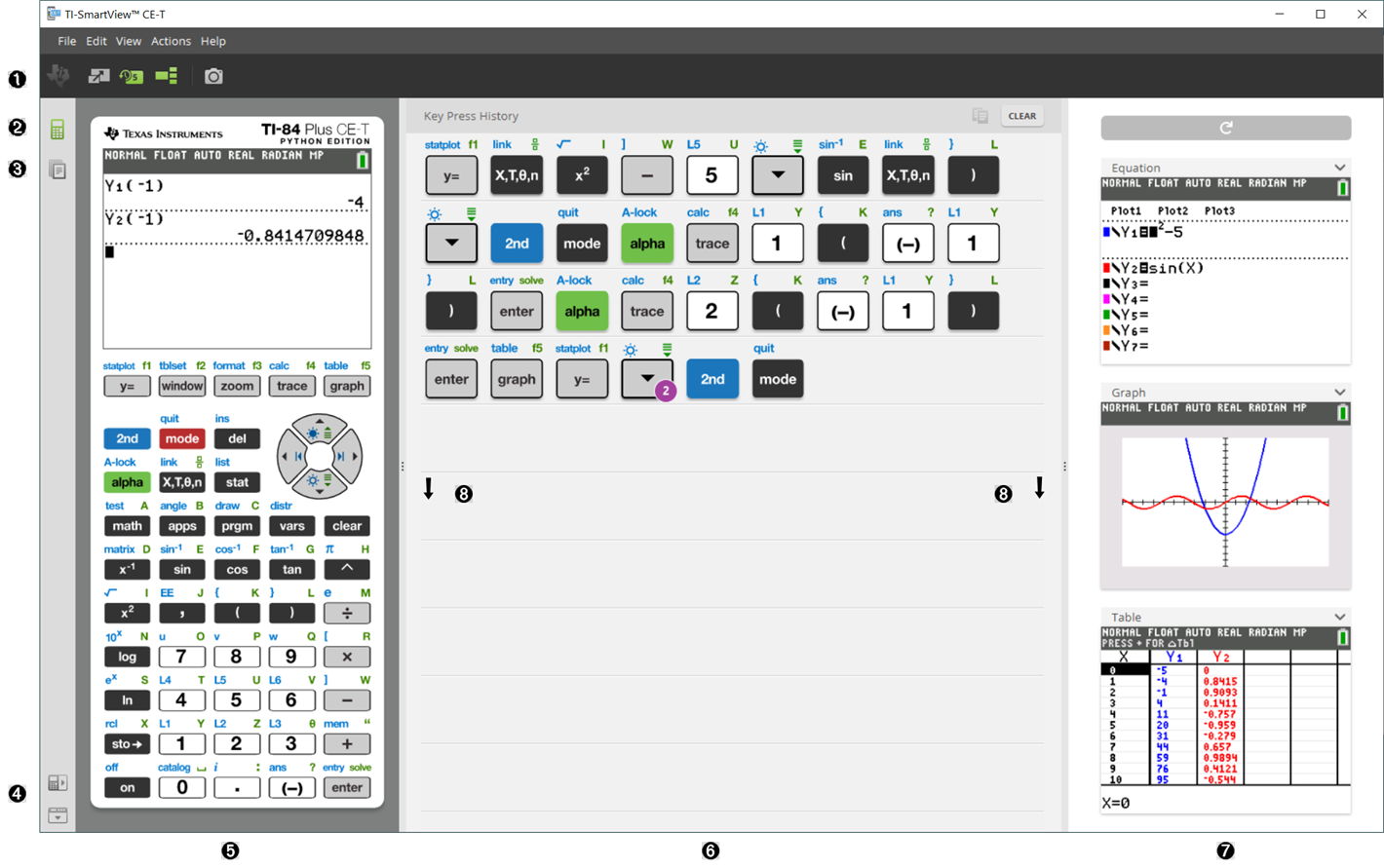 Utilizar a área de trabalho do emulador da calculadora TI-SmartView™ CE-T