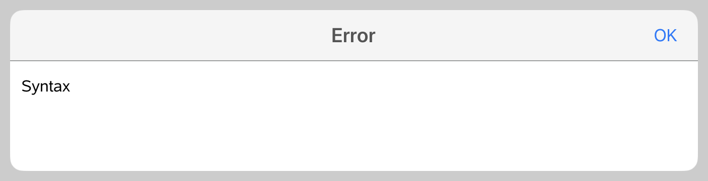Vérification de la syntaxe