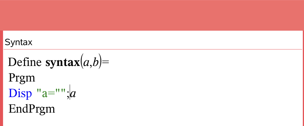Vérification de la syntaxe