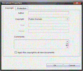 Viewing Document Properties and Copyright Information