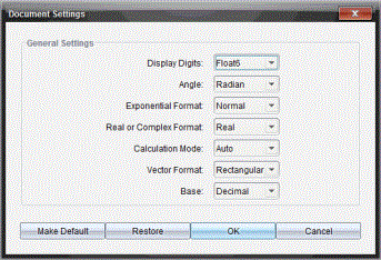 Changing Document Settings