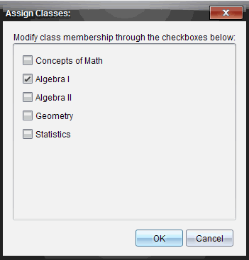 Changing the Classes Assigned to a Student