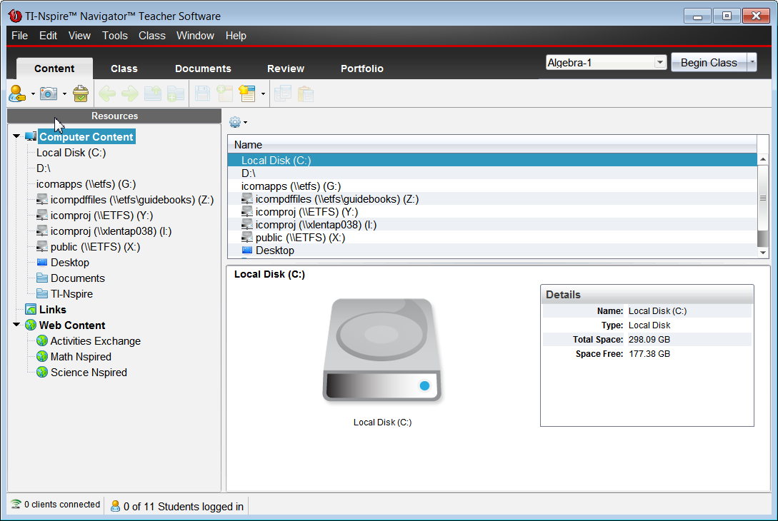 Explorar o TI‑Nspire™ CX Navigator™ Teacher Software
