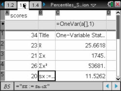 Statistics: Percentiles: Statistics: TI Math Nspired